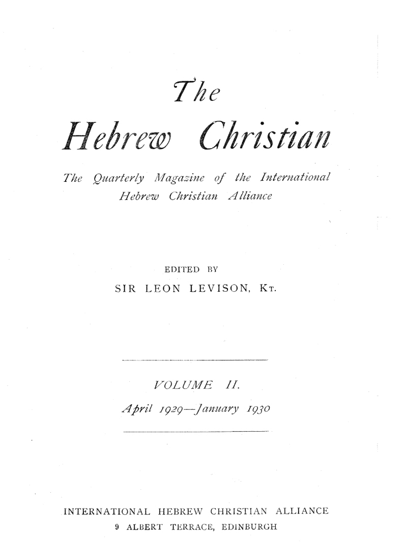 3 February 2020 IHCA International Hebrew Christian Allliance Magazines ...