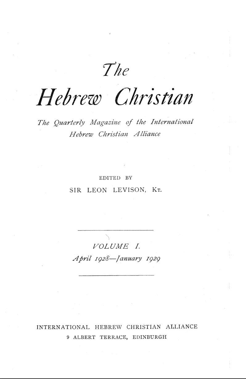 3 February 2020 IHCA International Hebrew Christian Allliance Magazines ...